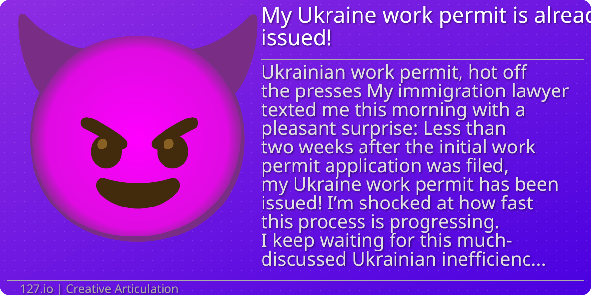 My Ukraine work permit is already issued! | Creative Articulation
